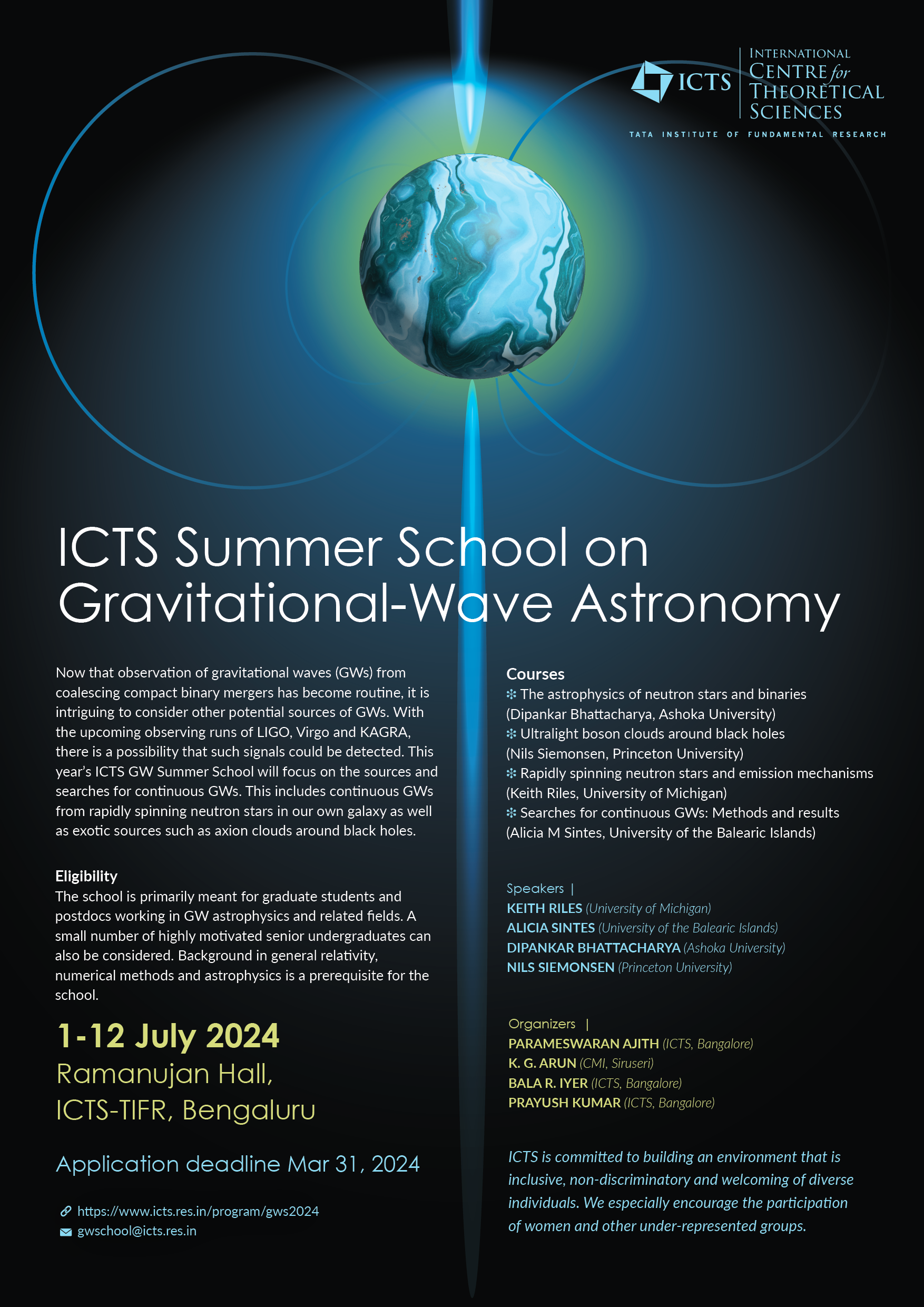 Summer School on Gravitational-Wave Astronomy | ICTS